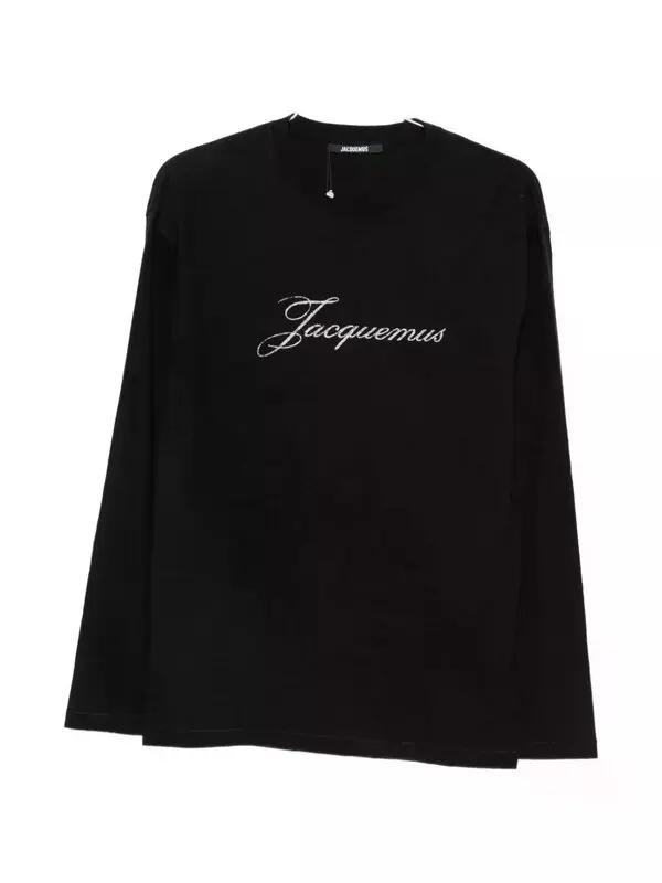 Jacquemus Logo-print Long-sleeve T-shirt - Black