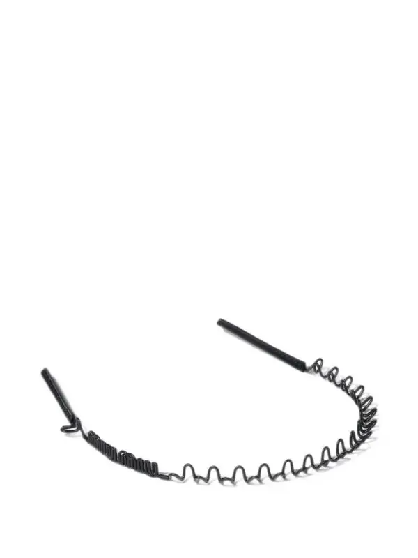 Miu Miu Metal And Leather Headband - Black
