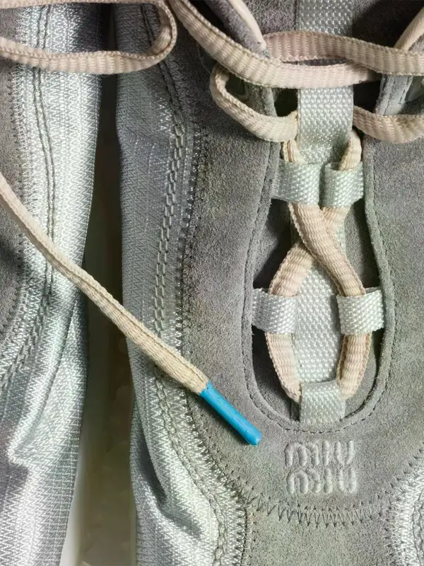 Miu Miu Bubble Technical Fabric And Suede Sneakers
