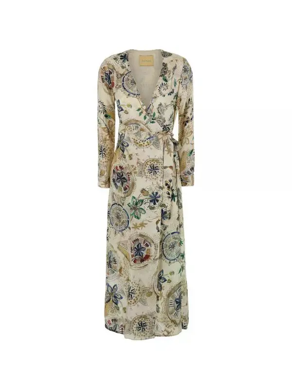 Momoni Graphic-print Wrap Maxi Dress - White