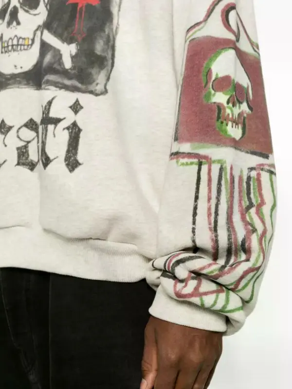 PDF Graphic-print Drawstring Hoodie