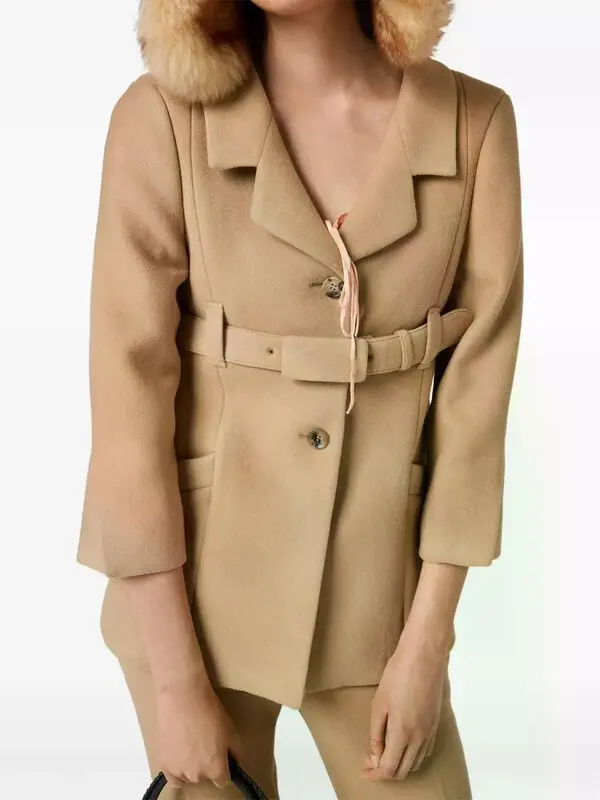 Miu Miu Single-breasted Double Wool Coat