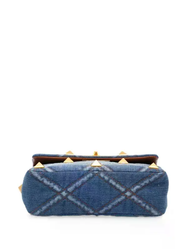 Valentino Garavani 2018-2026 Medium Denim Roman Stud Satchel