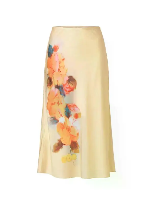 Cinq À Sept Carole Floral-print Midi Skirt - Neutrals