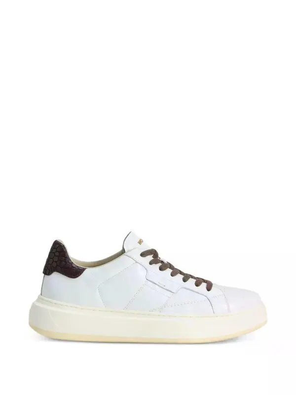 Woolrich Arrow Crocodile-patch Leather Sneakers - White