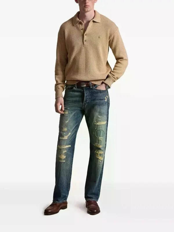 Polo Ralph Lauren Logo Embroidered Polo Collar Sweater