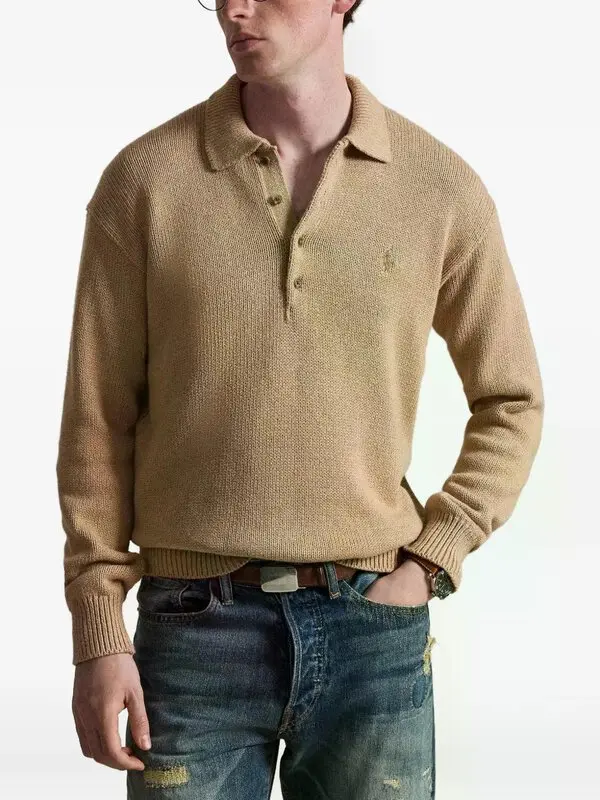 Polo Ralph Lauren Logo Embroidered Polo Collar Sweater