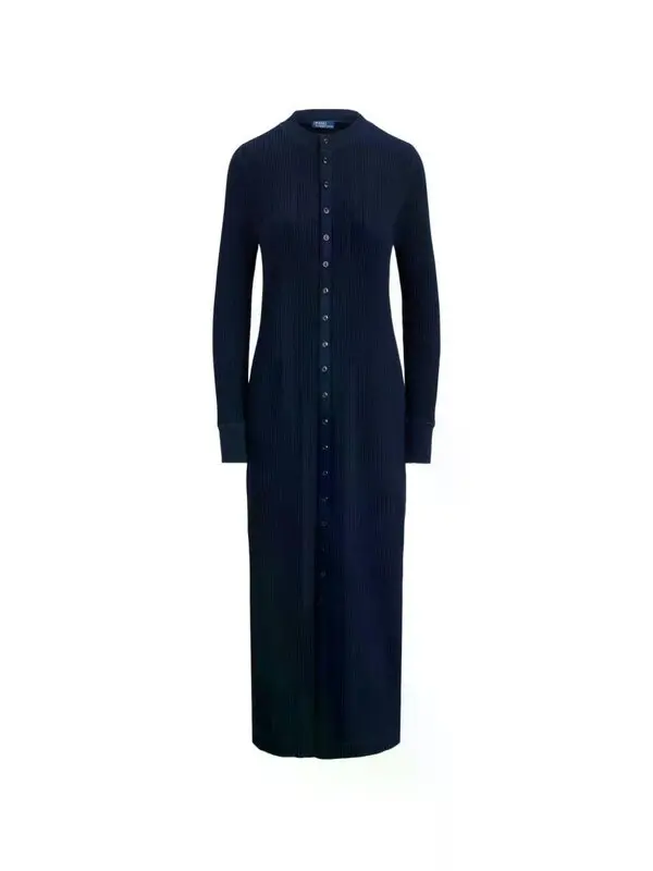 Polo Ralph Lauren Waffle-knit Cotton Maxi Dress - Blue