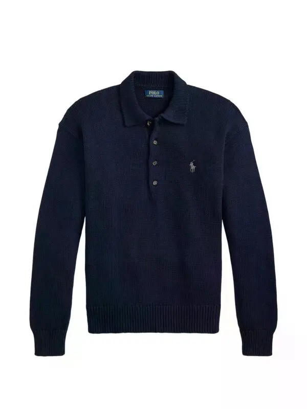 Polo Ralph Lauren Embroidered Logo Button-placket Sweater