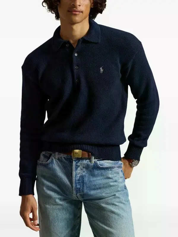 Polo Ralph Lauren Embroidered Logo Button-placket Sweater