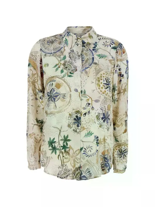 Momoni Meudon Graphic-print Button-up Shirt - Neutrals