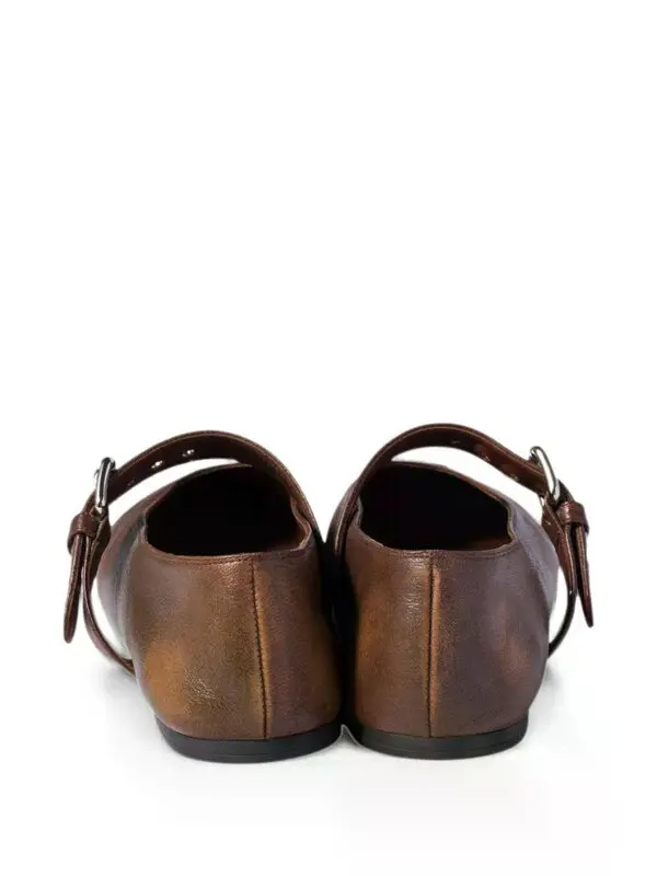 Miu Miu Buckle-strap Leather Ballet Flats