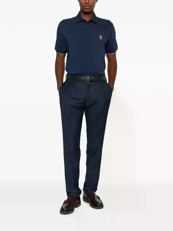 Brunello Cucinelli Logo-embroidered Polo Shirt