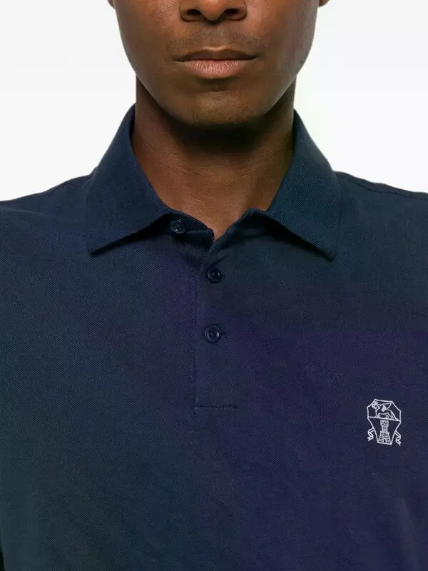 Brunello Cucinelli Logo-embroidered Polo Shirt