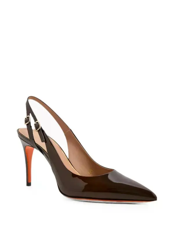 Santoni Pointed-toe Slingback Pumps