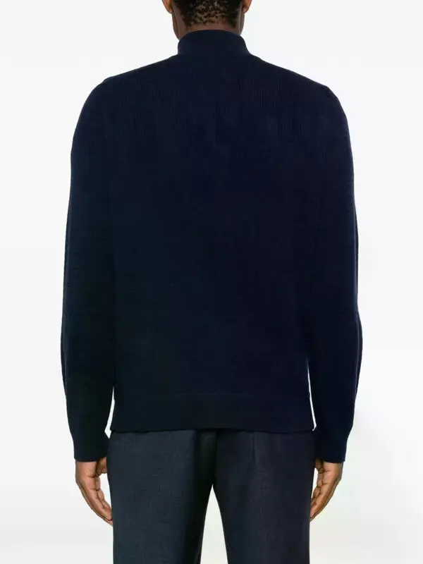 Canali Half-zip Waffle-knit Sweater