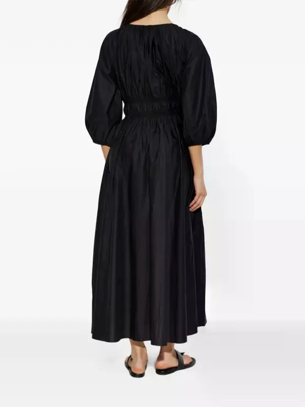 Matteau Shirred Plunge-neck Dress - Black