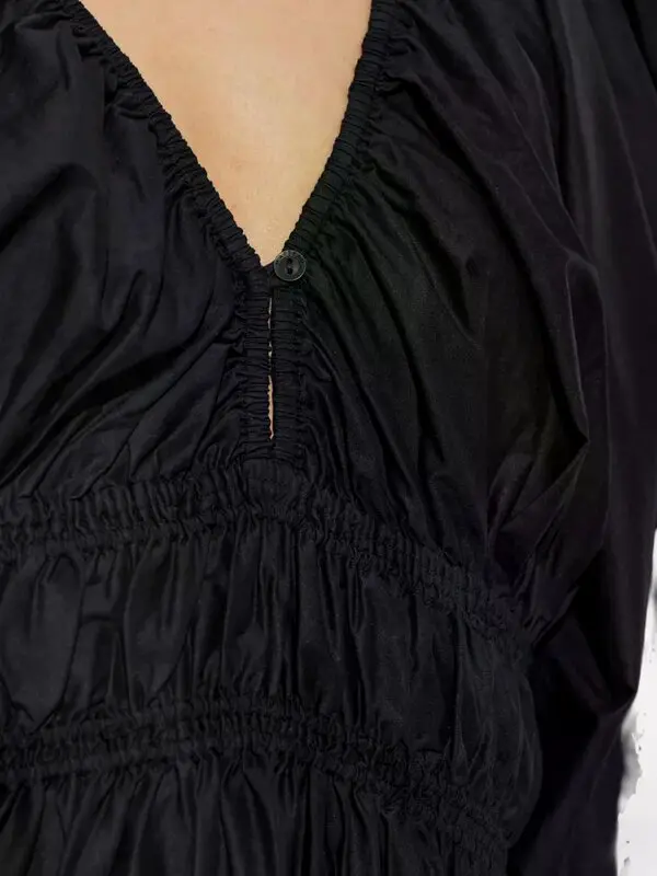 Matteau Shirred Plunge-neck Dress - Black