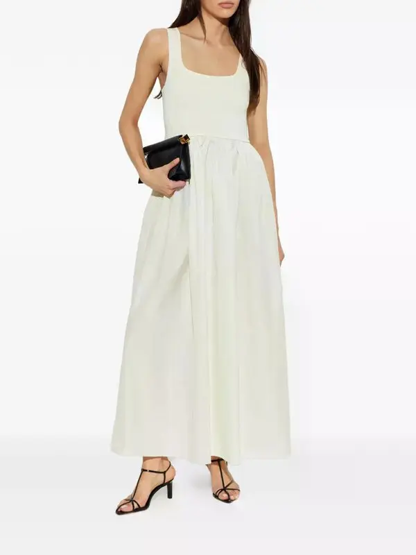 Matteau Sleeveless Gathered-skirt Cotton Dress - Neutrals