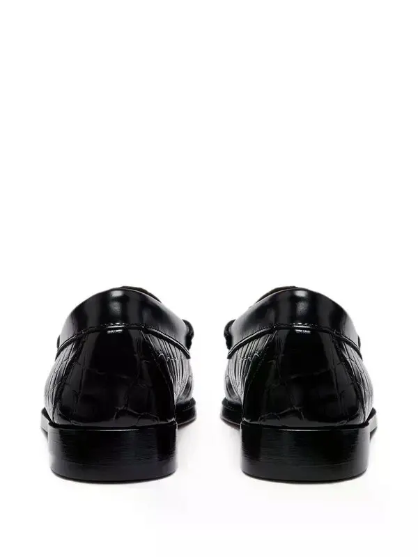 G.H.BASS Weejuns Croc-embossed Loafers