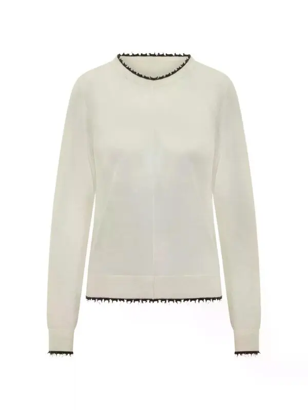 Pinko Frayed-edge Sweater - Neutrals