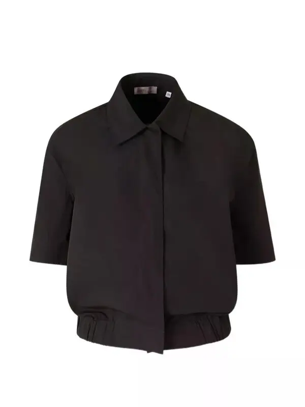 Herno Short-sleeved Shirt With Elasticated Hem - Black