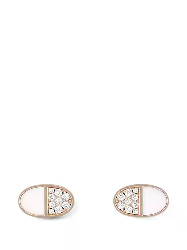 Hermès 2020s Chaîne D’ancre Verso Diamond Earrings - Pink