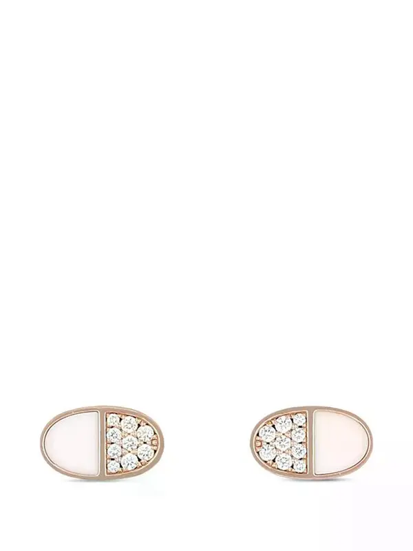 Hermès 2020s Chaîne D’ancre Verso Diamond Earrings - Pink
