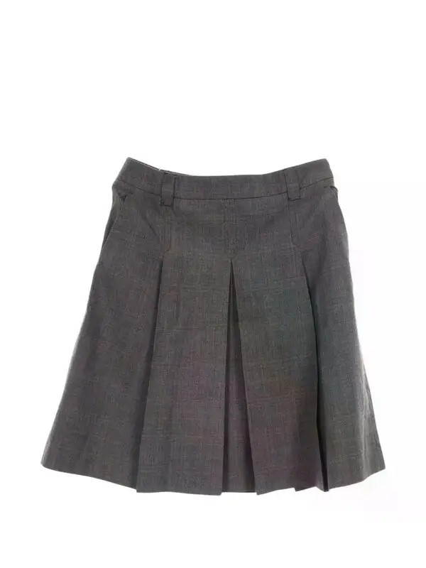 Miu Miu 2010s Plaid Pleated Mini Skirt