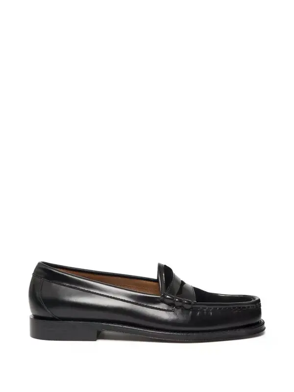 G.H.BASS Weejuns Velvet-panel Loafers - Black