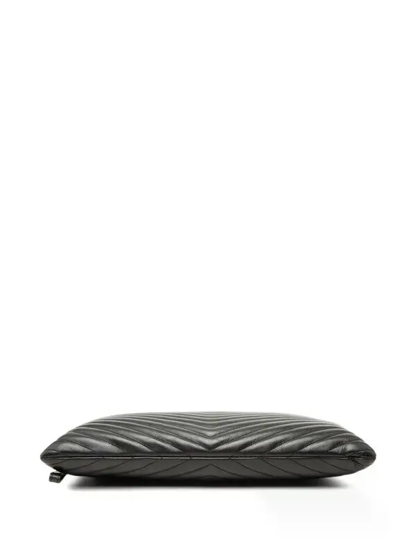 Saint Laurent Chevron Calfskin Cassandre Document Holder Clutch Bag