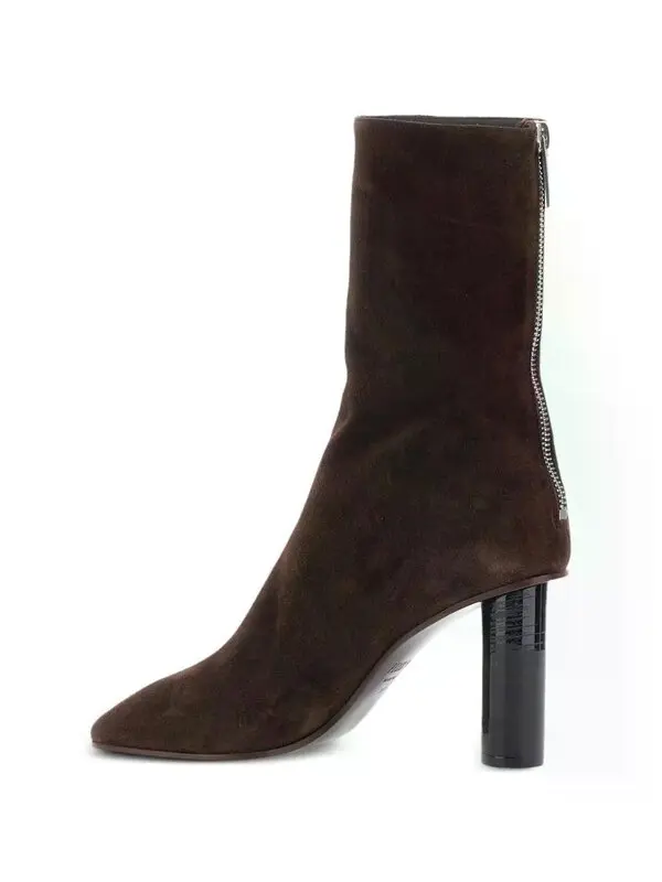 Paris Texas Croc-effect Block-heel Ankle Boots