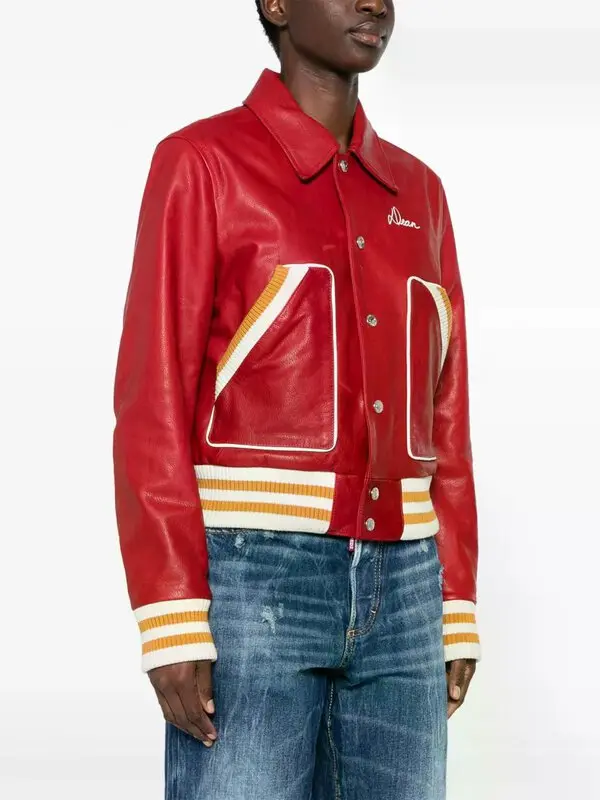Dsquared2 Varsity Leather Bomber Jacket