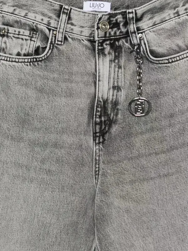 Liu Jo Acid Wash Logo Charm Jeans