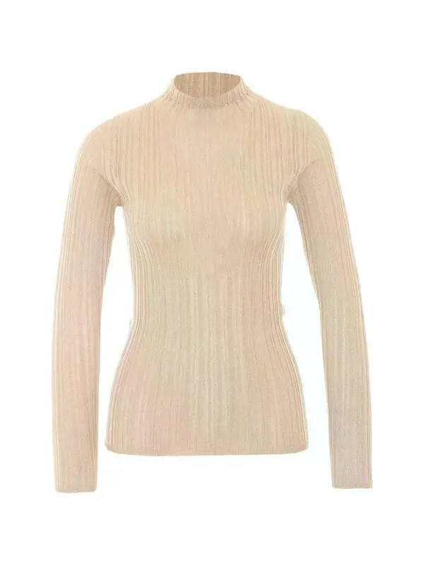 Fabiana Filippi Lamé-effect Ribbed-knit Sweater - Neutrals