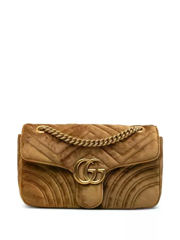 Gucci 2000-2015 Medium Gg Marmont Matelasse Velvet Shoulder Bag