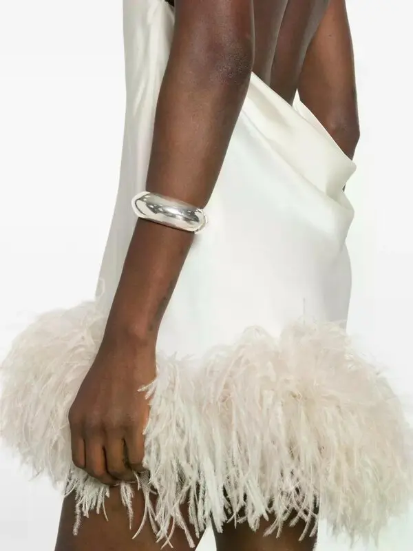 THE ARCHIVIA Mia Feather-trimmed Halterneck Dress