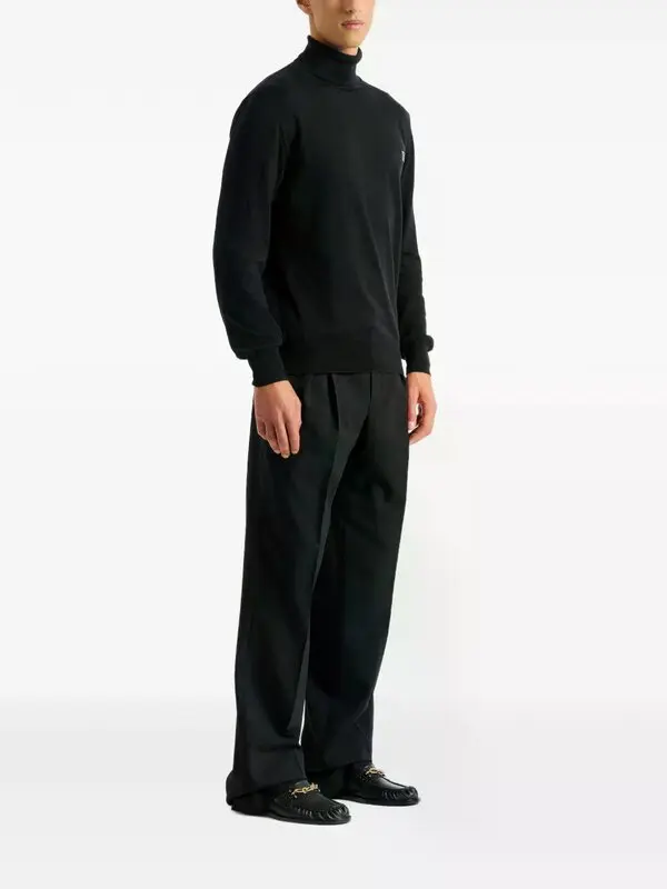 Balmain Logo Embroidered Turtleneck Sweater
