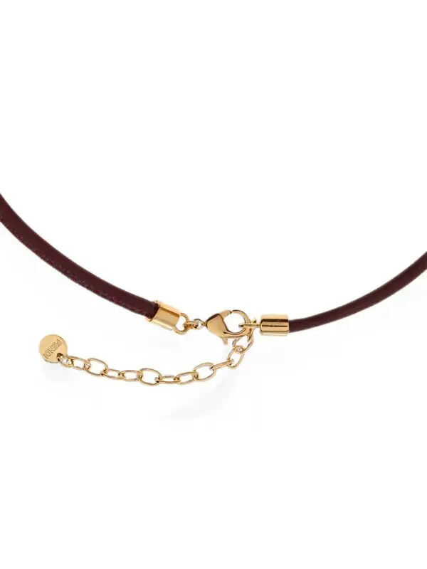 Fendi Ff Logo Leather Bracelet