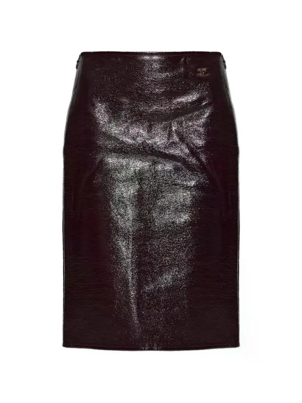 COURREGES Logo-detail Midi Skirt - Red