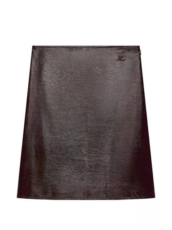 COURREGES Embroidered Logo Midi Skirt - Red