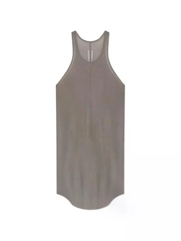 Rick Owens Ribbed-knit Curved-hem T-shirt - Grey