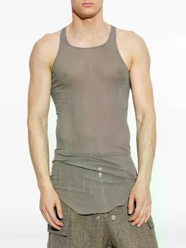 Rick Owens Ribbed-knit Curved-hem T-shirt