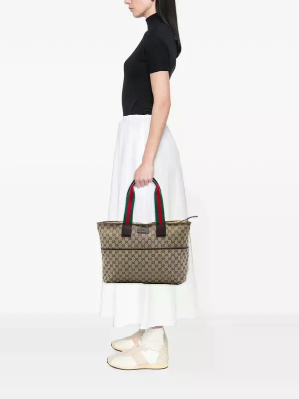 Gucci 2016-2026 Gg Canvas Web Tote Bag