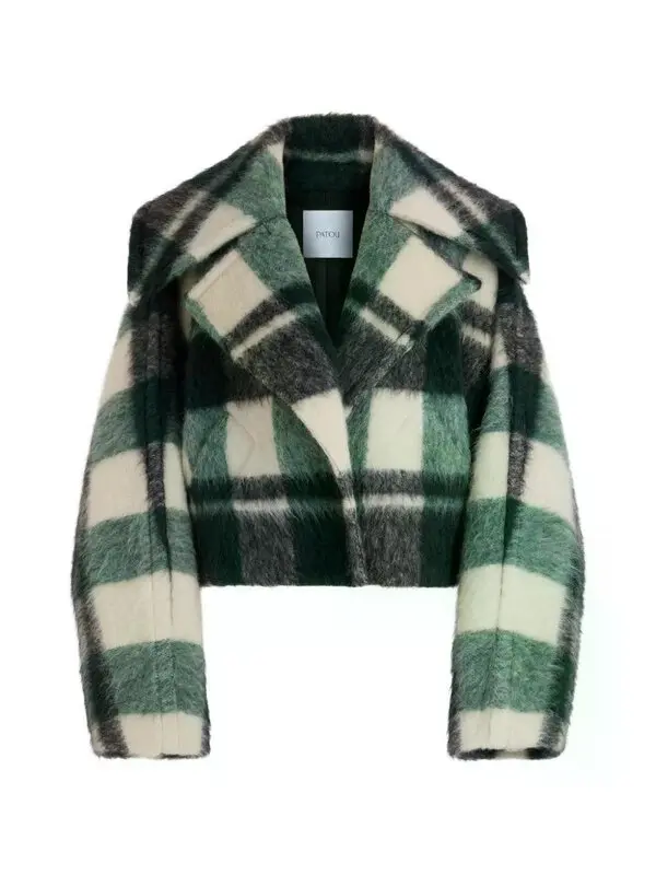 PATOU Checked Belted Cropped Jacket