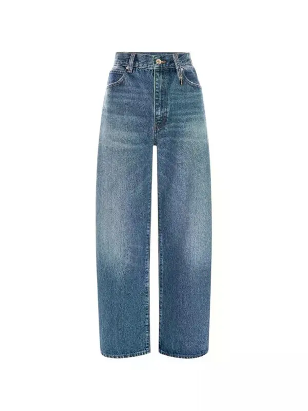 FRAME Whiskered Faded-effect Jeans - Blue