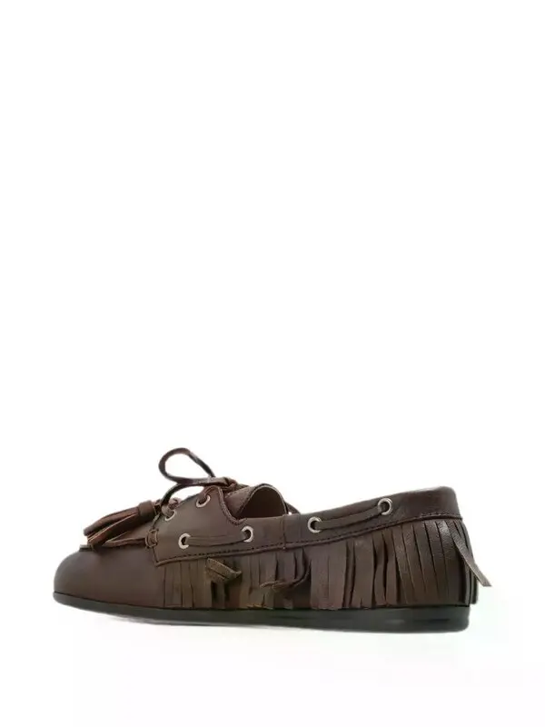 POSA Ballet Flats With Fringe Trim