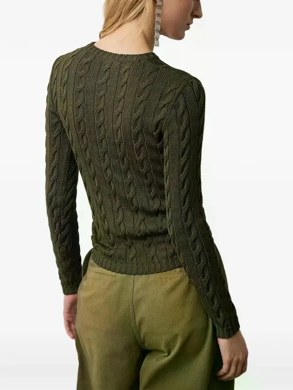 Polo Ralph Lauren Cable-knit Silk-blend Crewneck Jumper