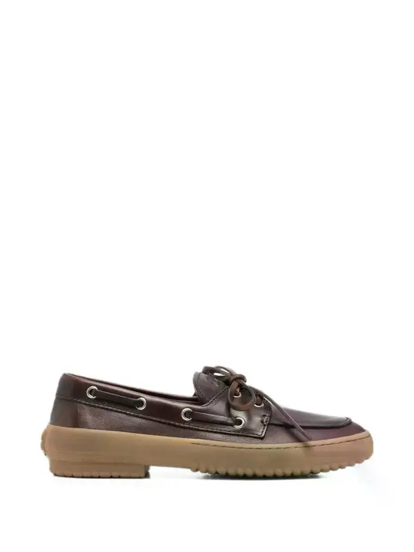 Miu Miu Lace-up Leather Loafers