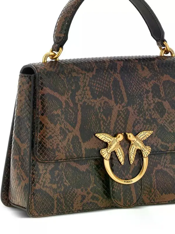 Pinko Medium Love One Light Python-print Handbag